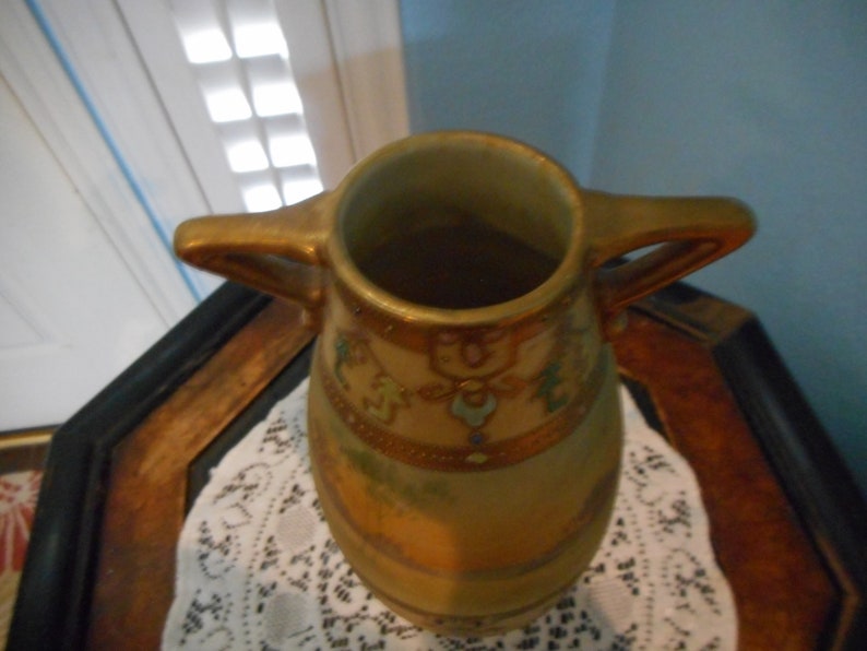 Nippon Beaded and Hand Painted Vase - Etsy