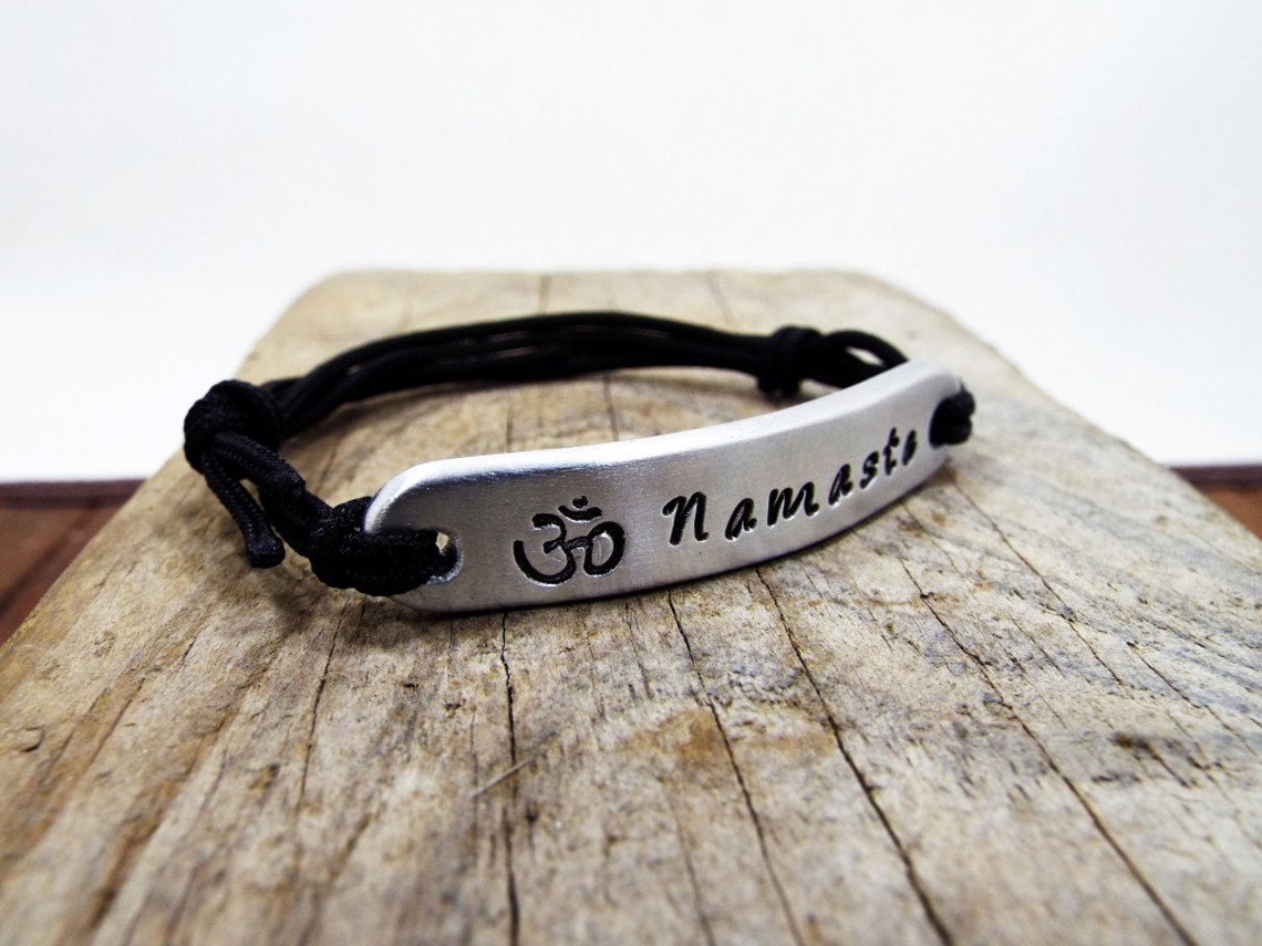 Personalized Namaste Bracelet for Women Aluminum Yoga - Etsy