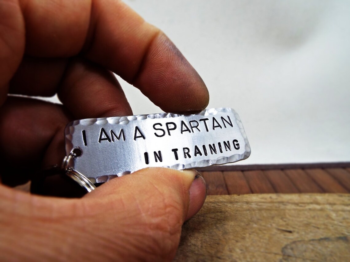 I Am A Spartan in Training Keychain Personalized | Etsy