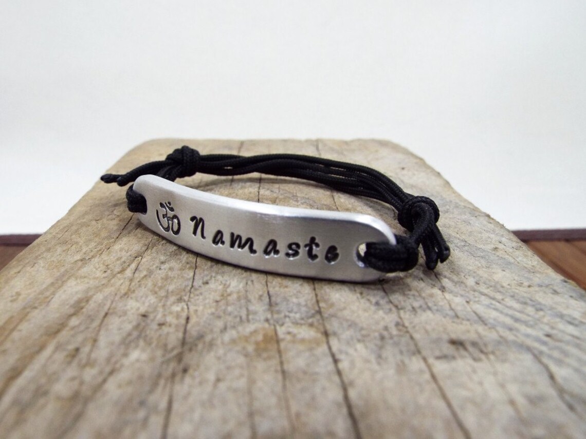 Personalized Namaste Bracelet for Women Aluminum Yoga - Etsy