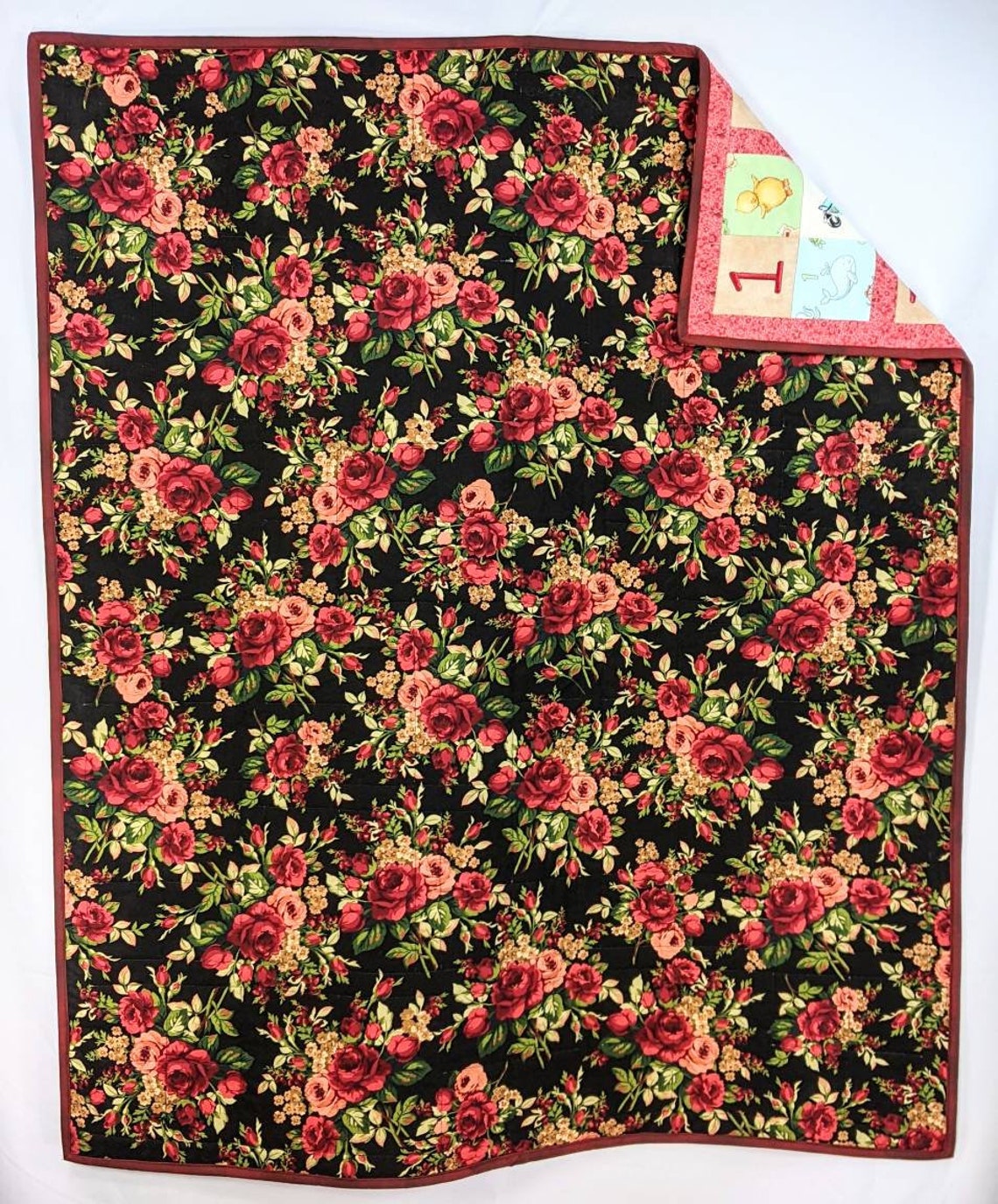 Embroidered Alphabet I Spy Quilt Girl Roses Bouquet I Spy - Etsy