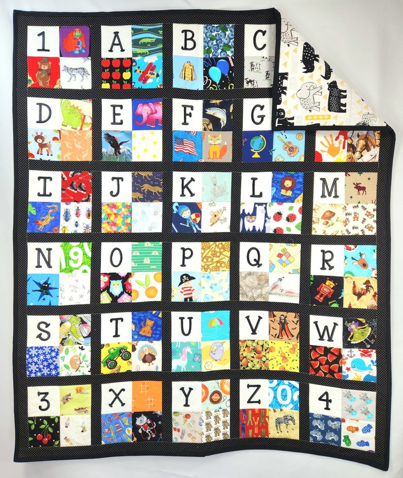 Embroidered Alphabet I Spy Quilt Boy I Spy Game Animals Quiet - Etsy