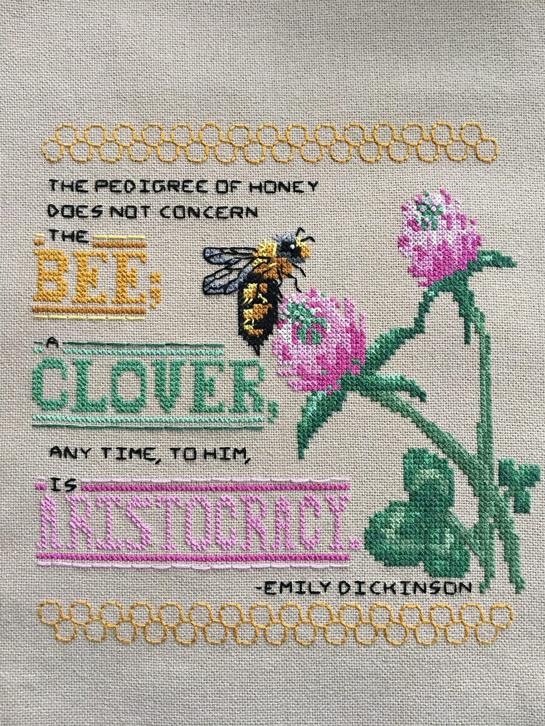 Aristocracy - Digital Cross Stitch Pattern - Emily Dickinson - INSTANT ...