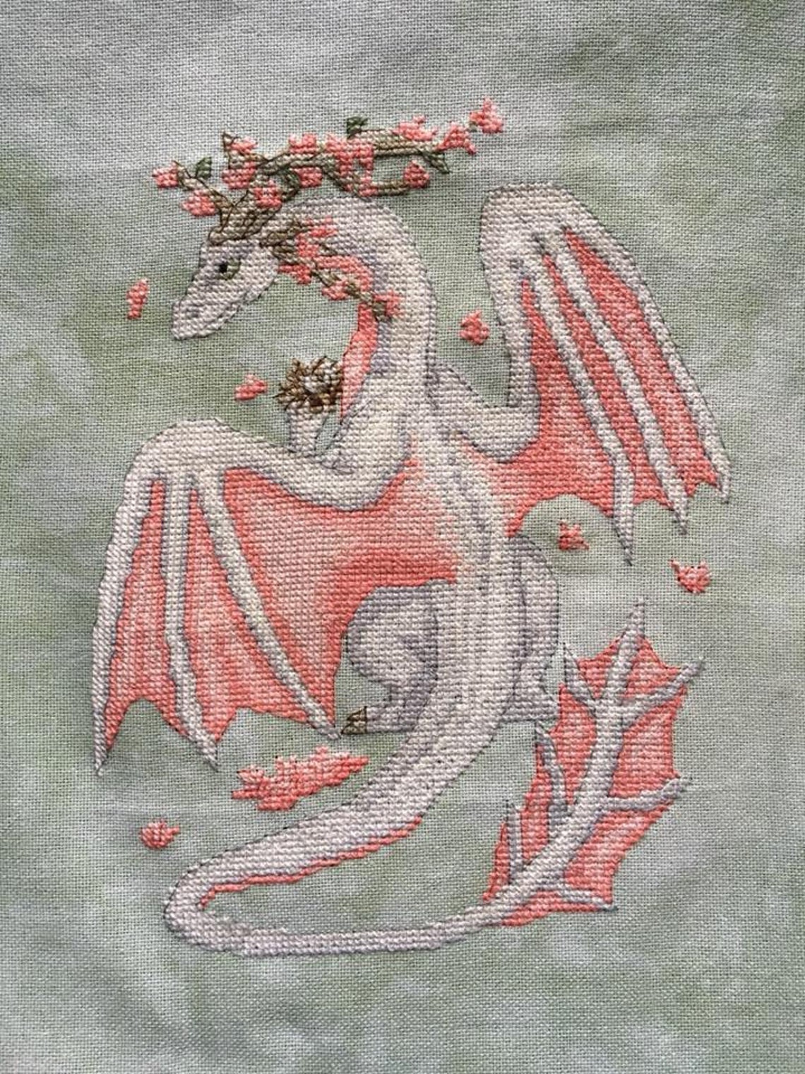 Spring Dragon Seasonal Dragon Cross Stitch Pattern INSTANT | Etsy