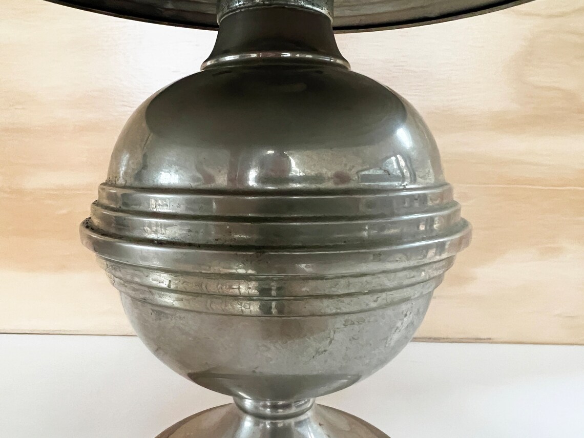 Art Deco Style Sphere Base Table Lamp With Metal Shade - Etsy