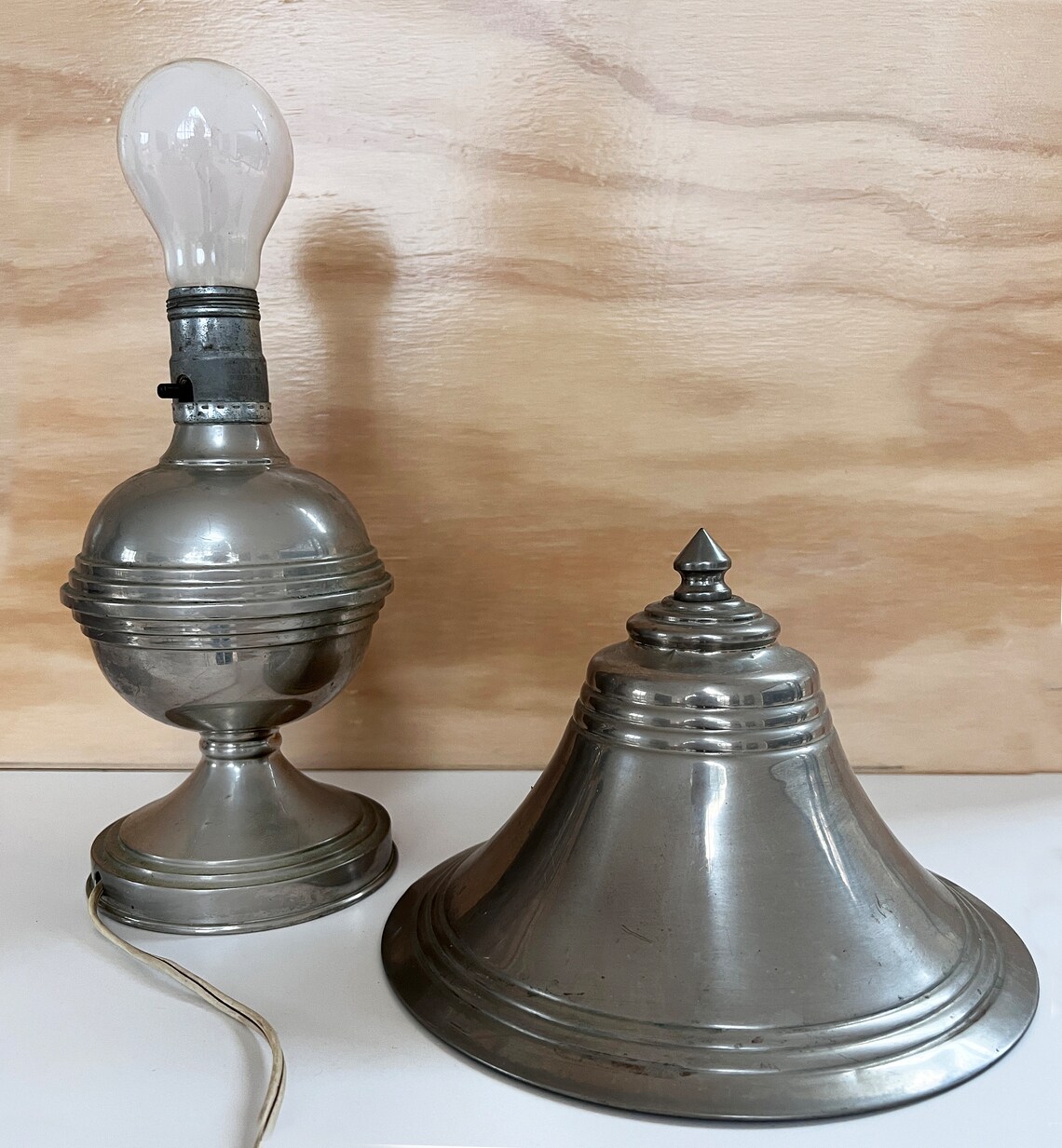 Art Deco Style Sphere Base Table Lamp With Metal Shade - Etsy