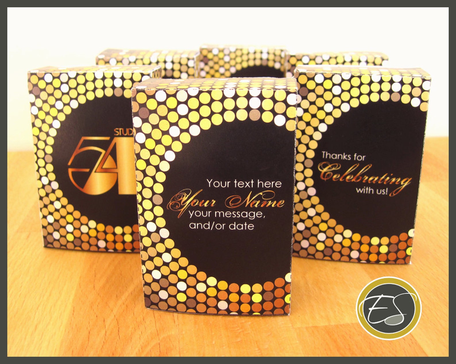 Custom Mirror Ball Favor Box: Black. DIY Printable - Etsy