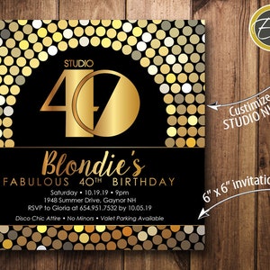 Mirror Ball, Studio 54: Birthday Invitation- Digital Download - Etsy