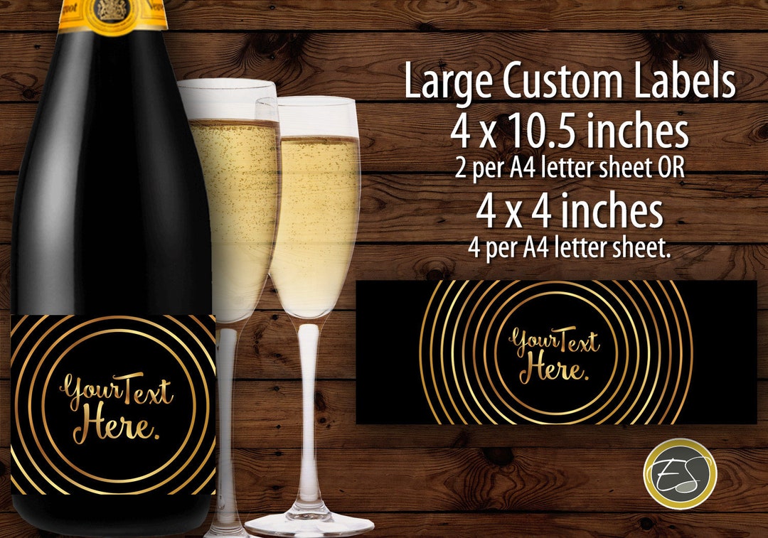 Large Custom Bottle Labels: Digital Download - Etsy
