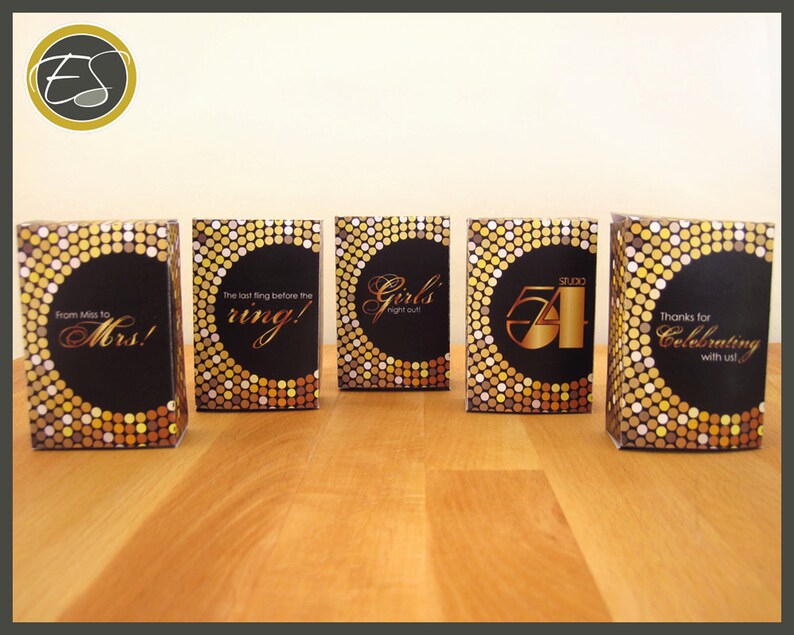 Mirror Ball Favor Box: Black. DIY Printable - Etsy