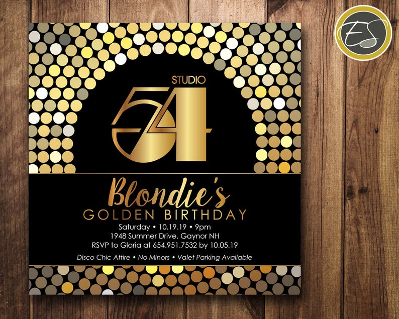 Mirror Ball, Studio 54: Birthday Invitation- Digital Download - Etsy