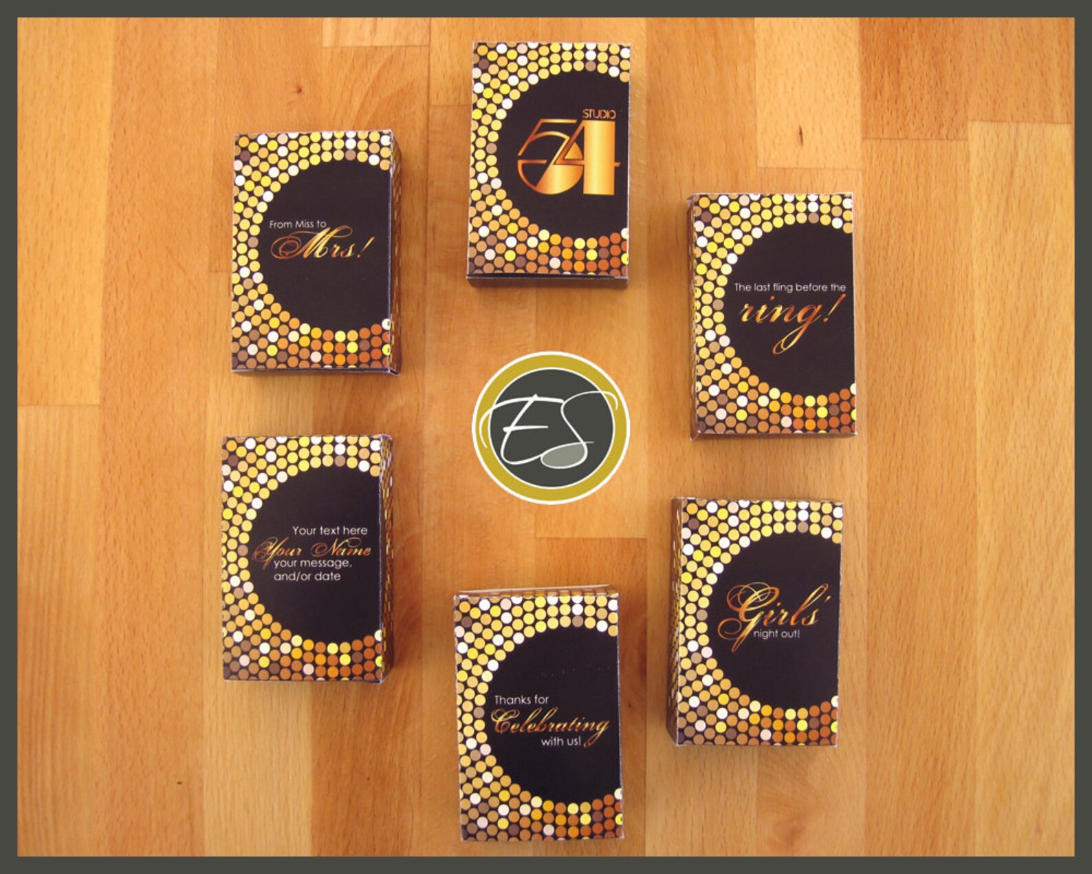 Mirror Ball Favor Box: Black. DIY Printable - Etsy