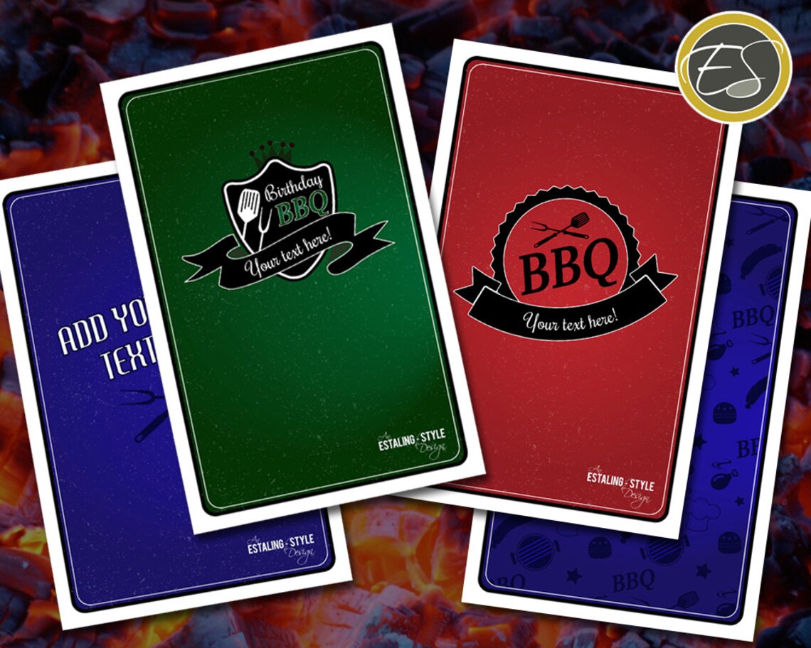 Manly Steak BBQ Invitation: Green. DIY Printable - Etsy