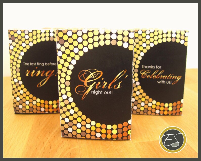 Girls' Night Out Favor Box: Mirror Ball in Black. DIY Printable - Etsy