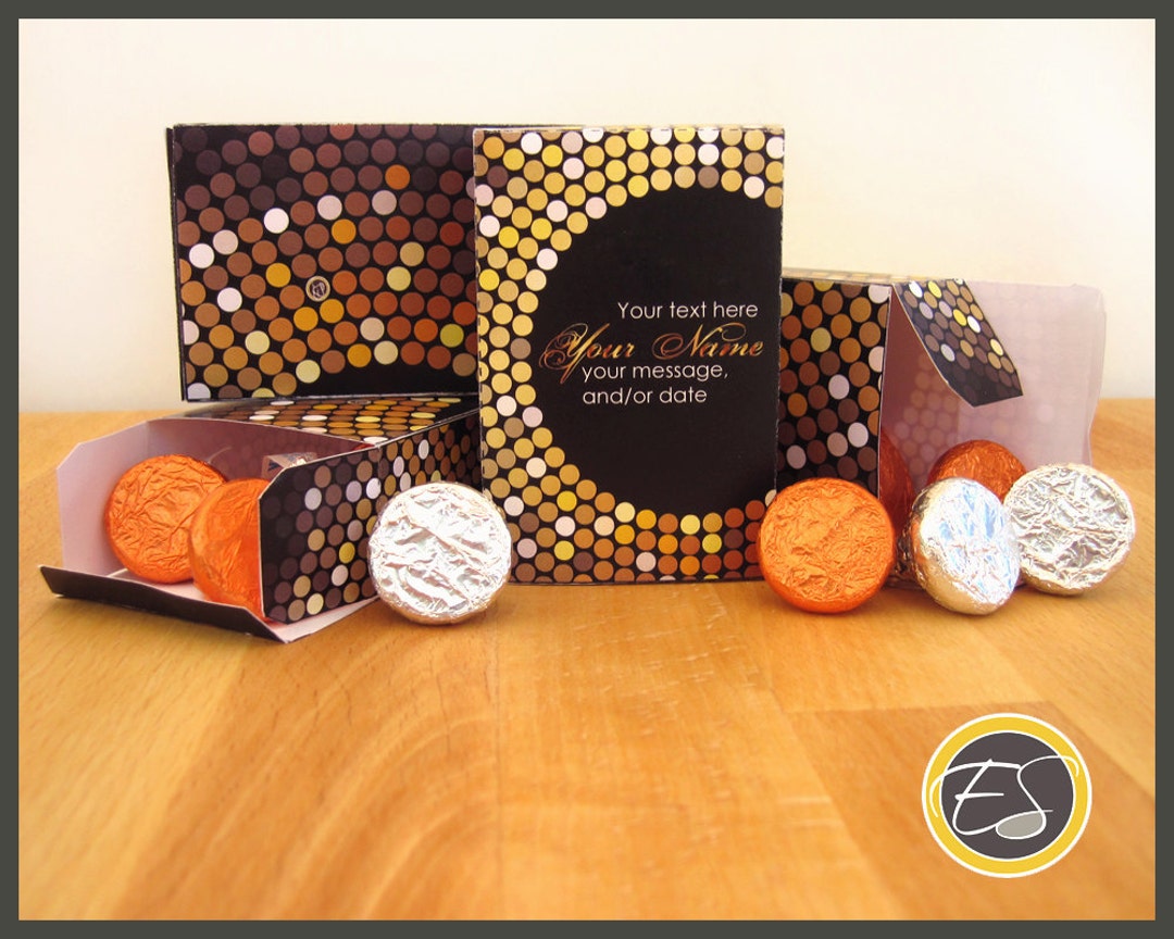 Custom Mirror Ball Favor Box: Black. DIY Printable - Etsy