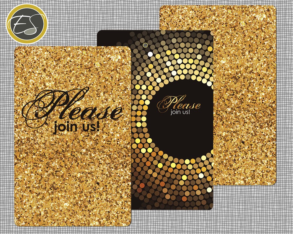 Mirror Ball, Studio 54: Birthday Invitation- Black or Midnight- Digital ...