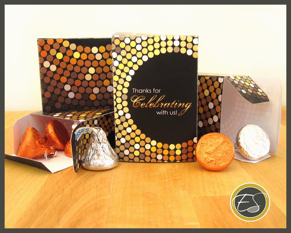 Mirror Ball Favor Box: Black. DIY Printable - Etsy