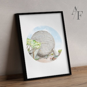 EPCOT Center Spaceship Earth ART Prints Available From My Detailed Pen ...