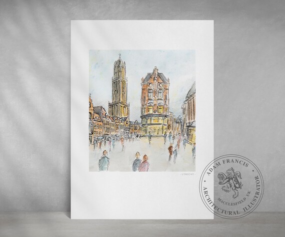 Utrecht Dom Tower Art Prints Available From My Sketch - Etsy