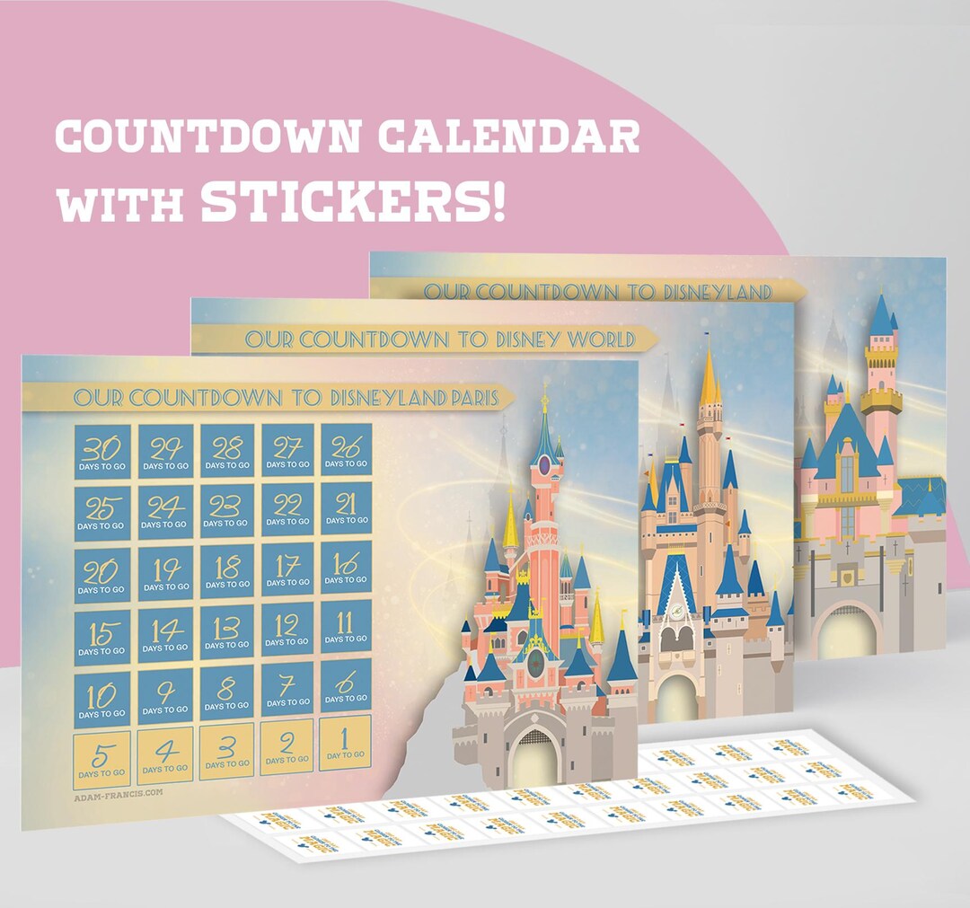 Disney Holiday/vacation Countdown Chart | 30 Day Countdown Calendar ...