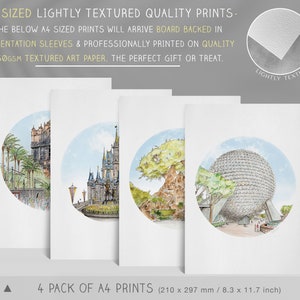 Disney Parks 4 PACK. Park Art Prints From My Detailed Illustrations ...