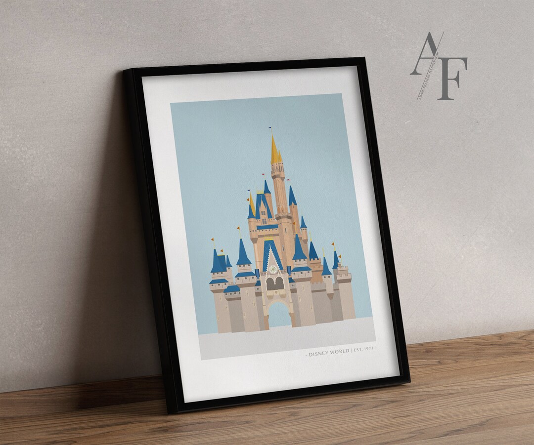 Disney World Castle |prints Form My Very Detailed GRAPHIC Illustration ...