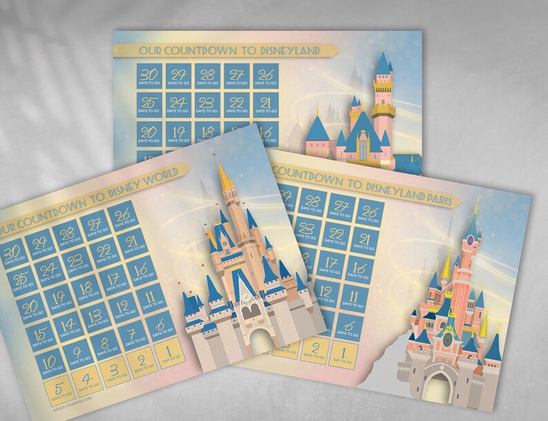 Disney Holiday/vacation Countdown Chart | 30 Day Countdown Calendar ...
