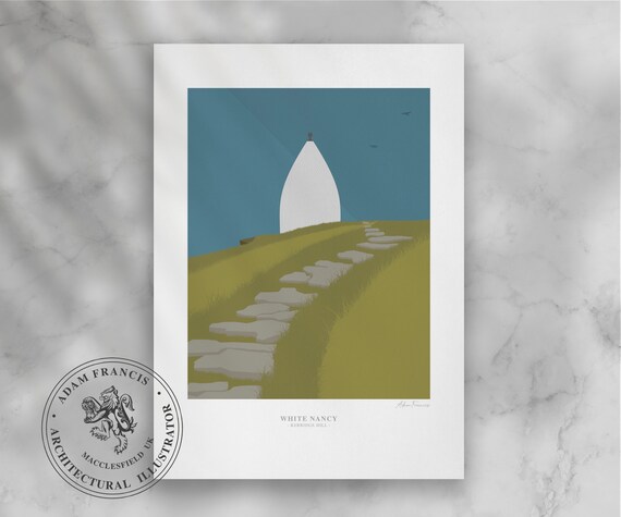 WHITE NANCY Illustrated Prints Great gift for Macclesfield / | Etsy