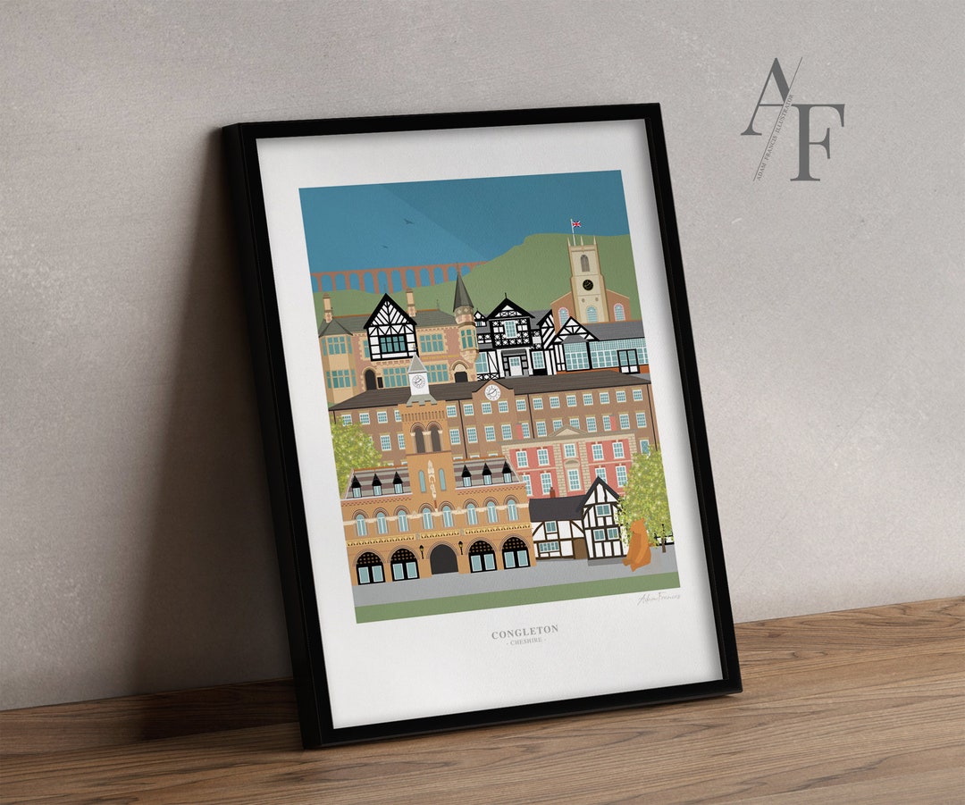 CONGLETON Illustrated Architecture Quality Art Print | Great Gift for ...