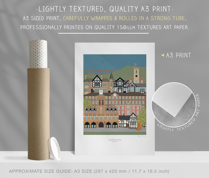 CONGLETON Illustrated Architecture Quality Art Print Great - Etsy