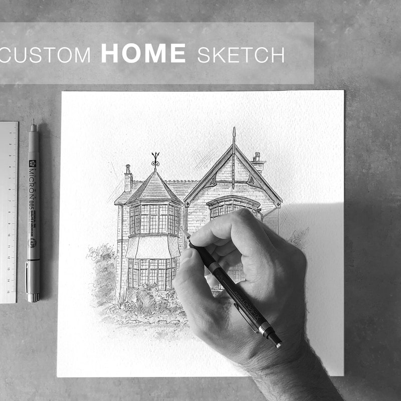 House Sketch - Etsy