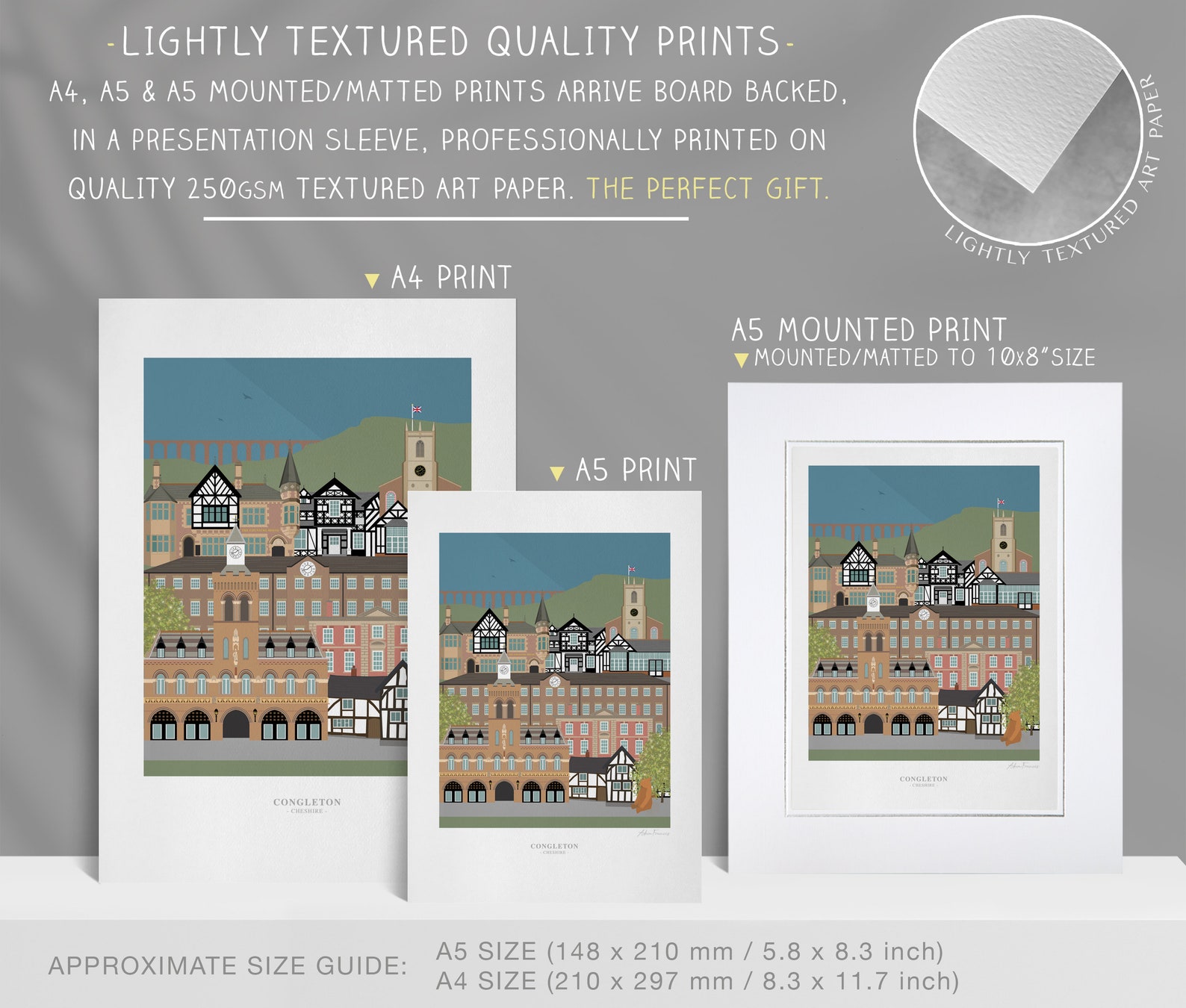 CONGLETON Illustrated Architecture Quality Art Print Great - Etsy