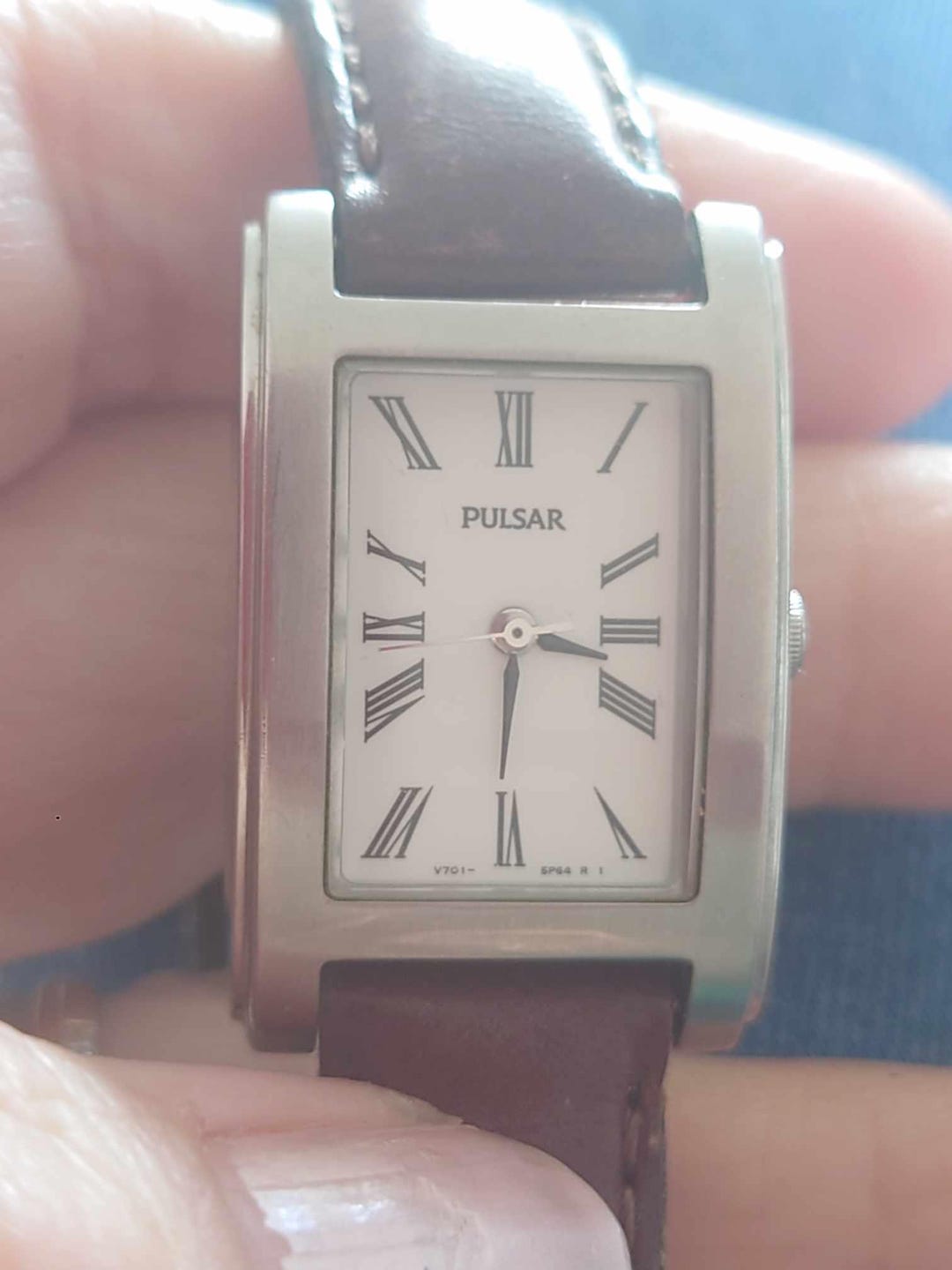 PULSAR TANK by Seiko Ladies Watch White Face Silver Tone Case With ...