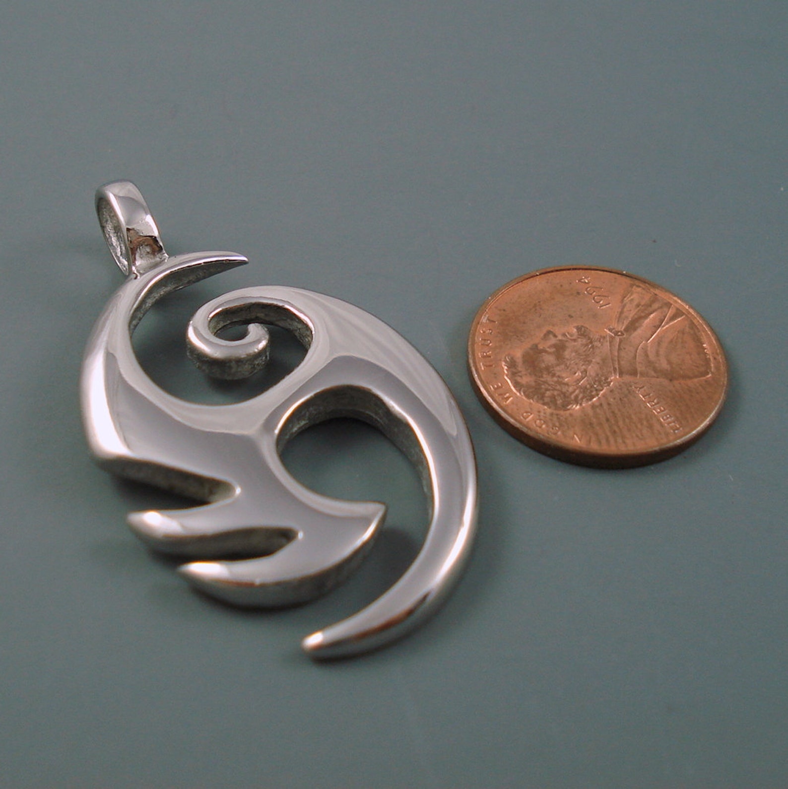 Stainless Steel Pendant, Vortex Pendant, 43mm X 25mm X 3mm Pendant - Etsy