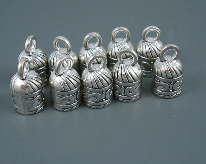 8MM End Cap, TEN Ornate 8mm Caps for Leather Kumihimo or Cord (CAP8-001 ...