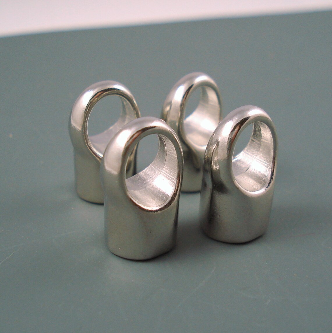 8MM Brass End Cap, FOUR Platinum Caps for Leather, Kumihimo or Cord ...