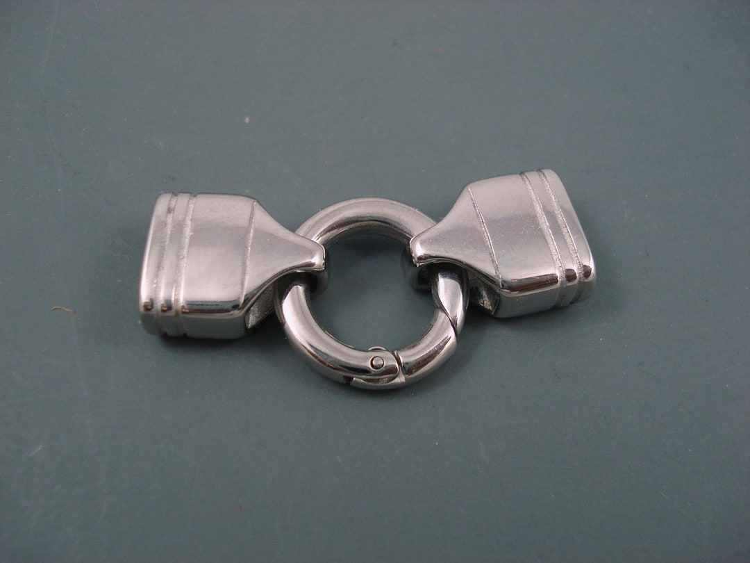 Double Hole End Caps With Donut Clasp, Stainless Steel 4MM Inside ...