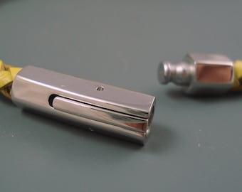 Magnetic Clasp, 5MM Latching Tube Stainless Steel Clasp for Leather or ...