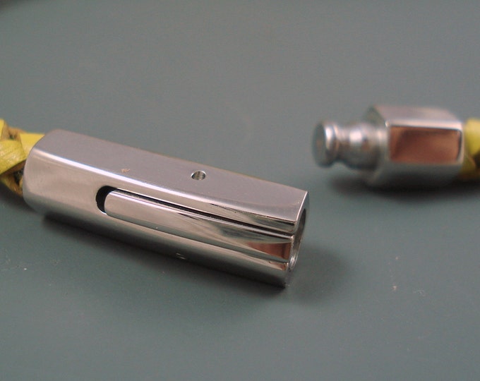 Magnetic Clasp, 5MM Latching Tube Stainless Steel Clasp for Leather or ...