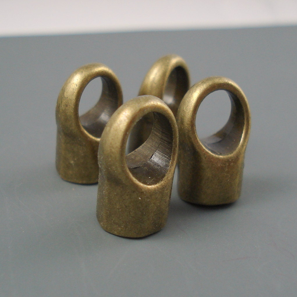 8MM Brass End Cap, FOUR Brass Simple Caps for Leather, Kumihimo or Cord ...