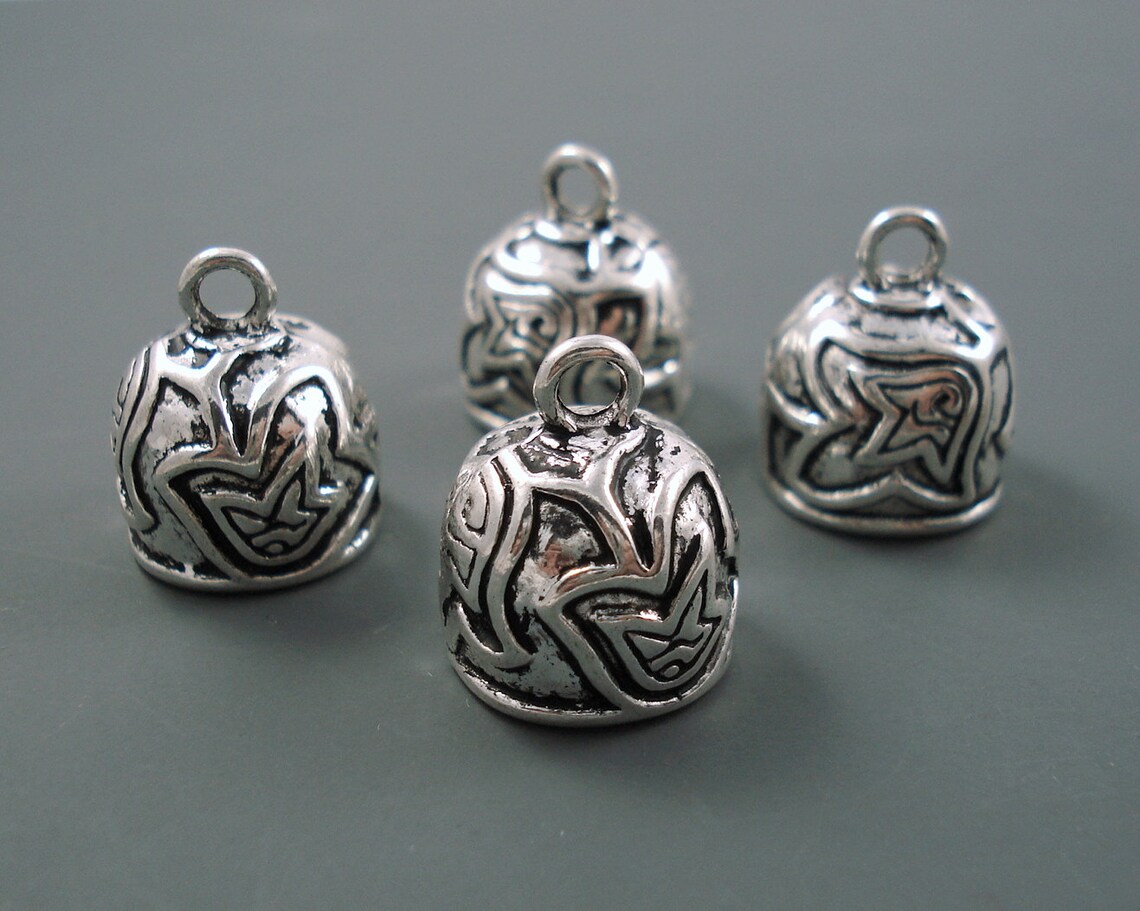 12MM End Cap Four Silver Caps for Leather or Cord Large End - Etsy