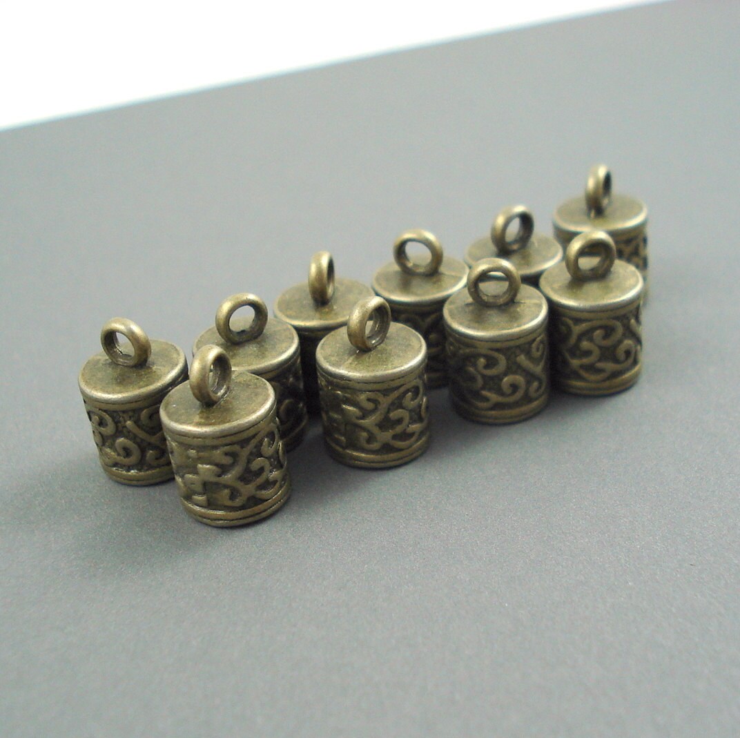 6MM End Cap TEN Bronze Caps for Leather or Cord CAP6-005 | Etsy