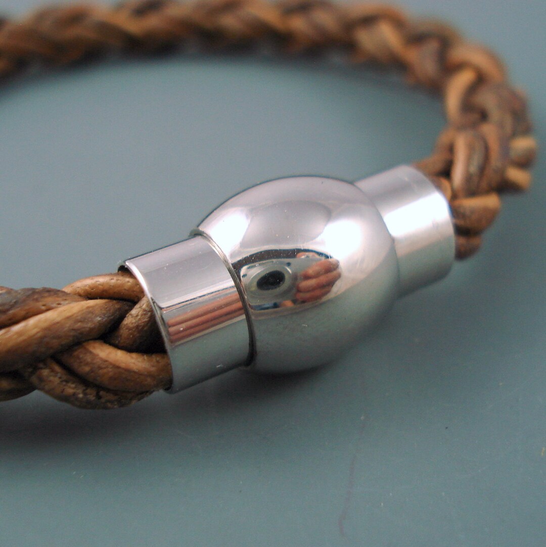 Magnetic 8MM Stainless Steel Lantern Clasp for Leather or Cord, 8MM End ...