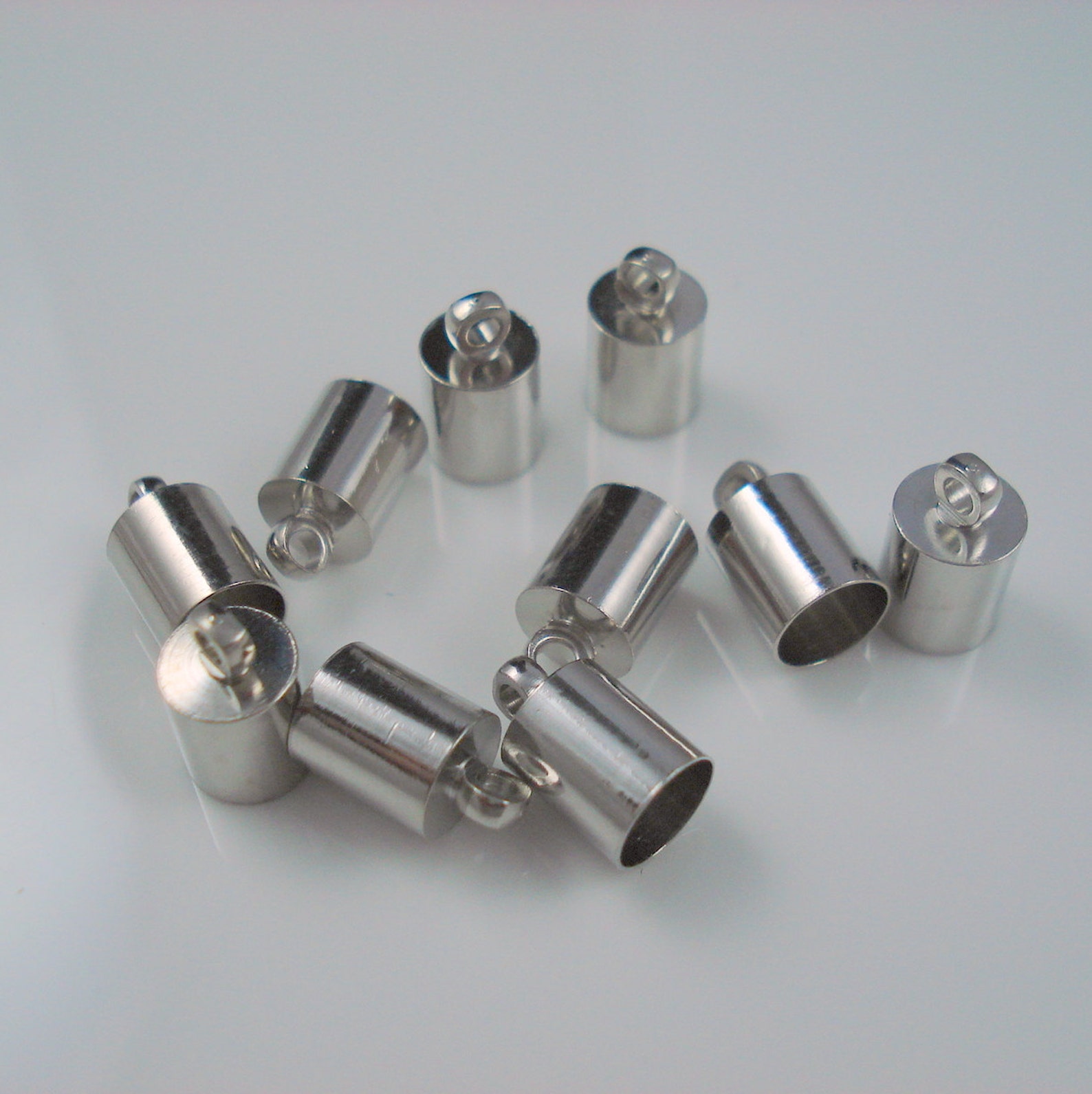 5.5MM Platinum End Cap TEN Caps for Leather or Cord Simple | Etsy