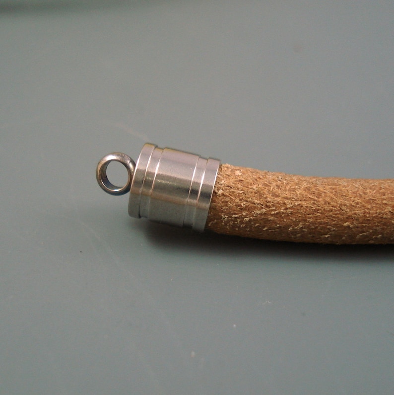 6MM Stainless Steel End Cap, TWO Pieces, Ridged Cap for Leather ...