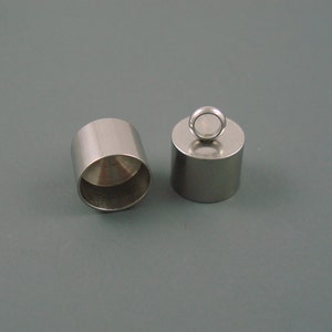 10MM Stainless Steel End Cap, TWO Pieces, Cap for Leather or Cord, 10mm ...