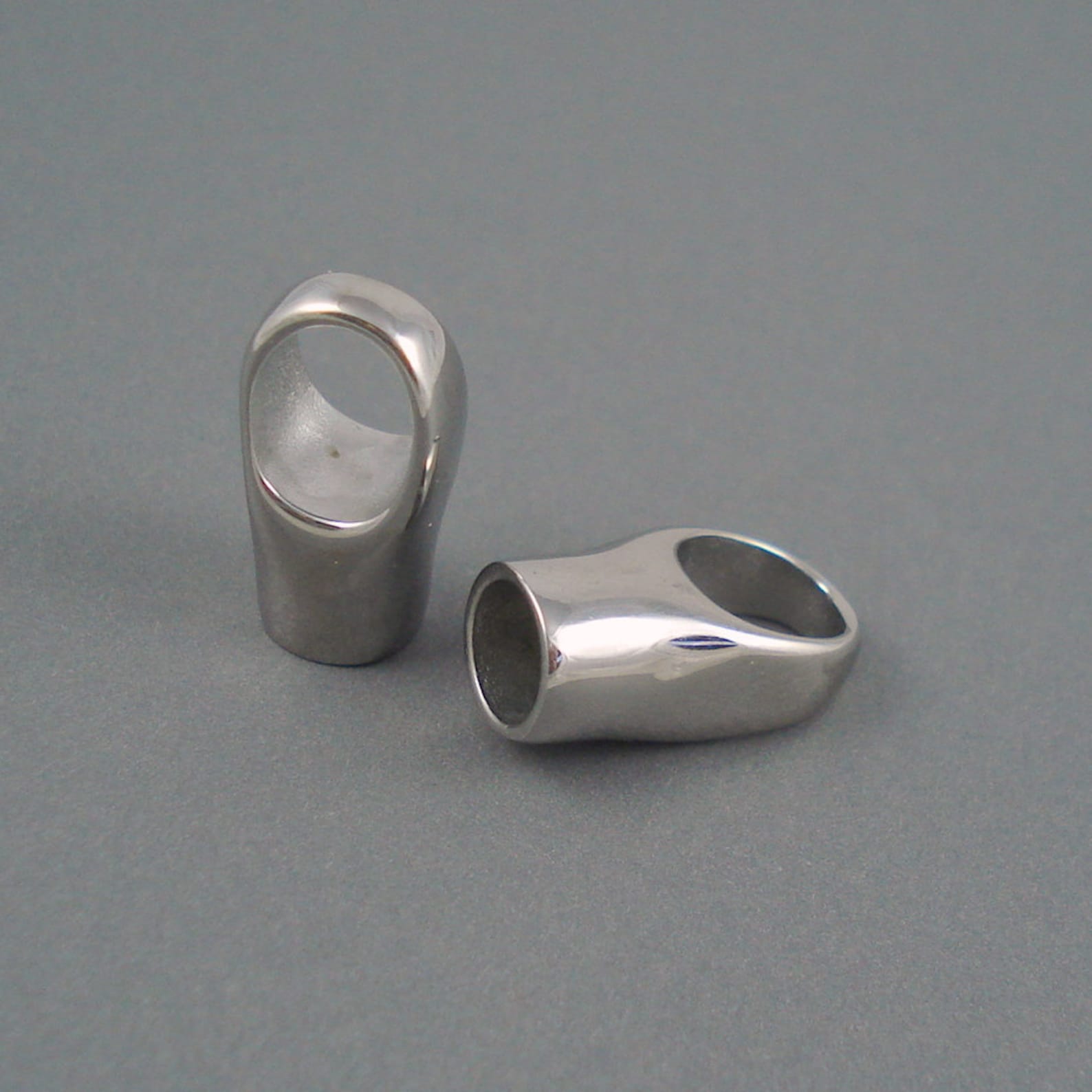 6MM Stainless Steel End Cap, TWO Pieces, Large Top Hole Cap for Leather ...