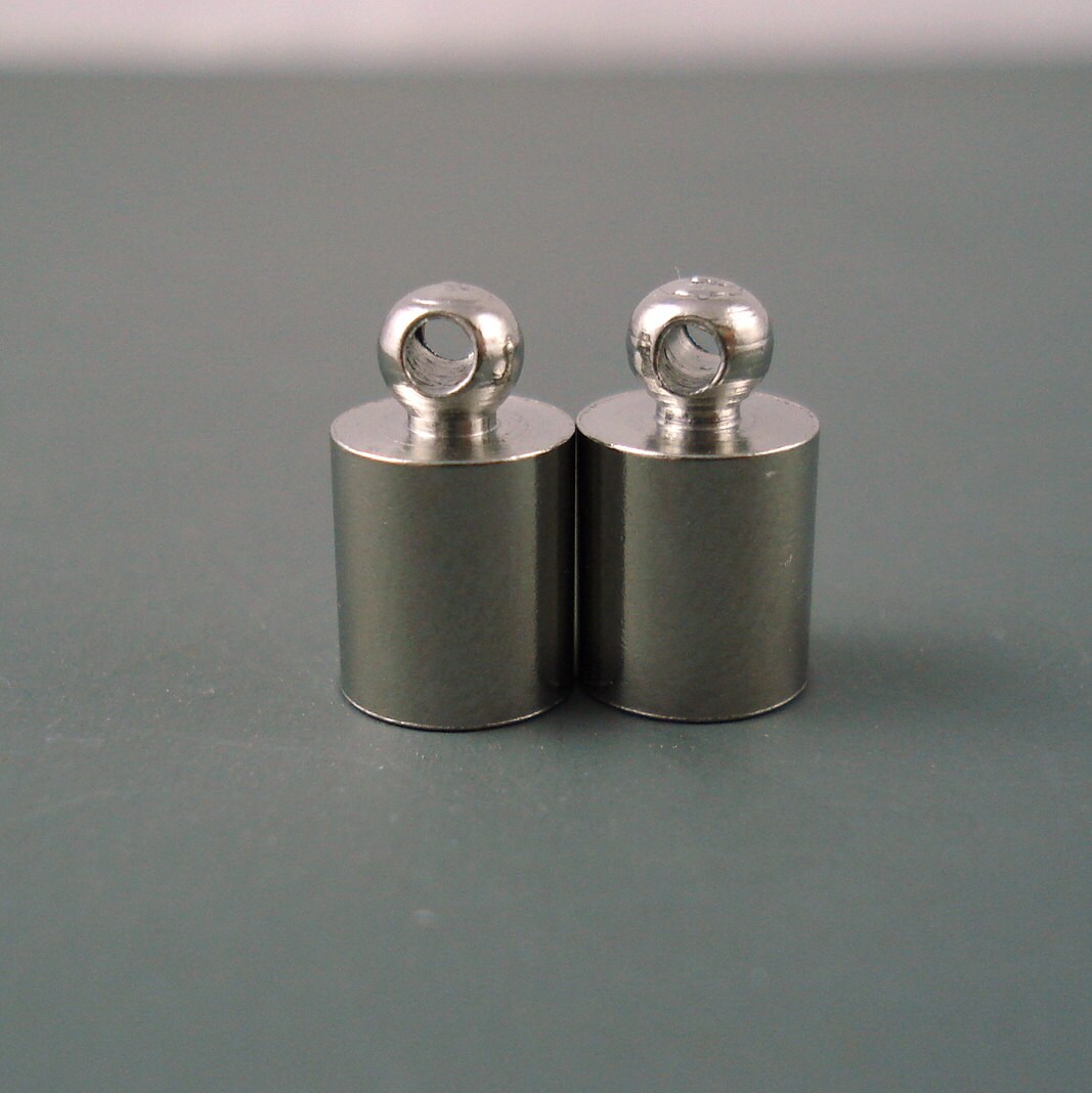 6MM Stainless Steel End Cap, TWO Pieces, Cap for Leather or Cord, 5-6mm ...