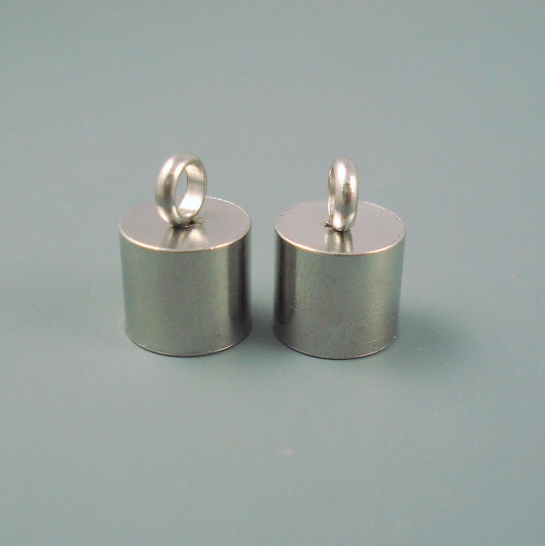 8MM Stainless Steel End Cap, TWO Pieces, Cap for Leather or Cord, 8mm ...