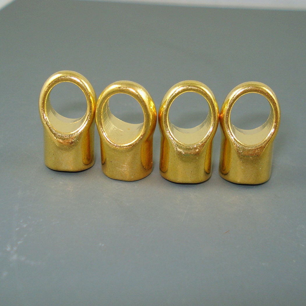 8MM Brass End Cap FOUR Simple Gold Finish Caps for Leather | Etsy